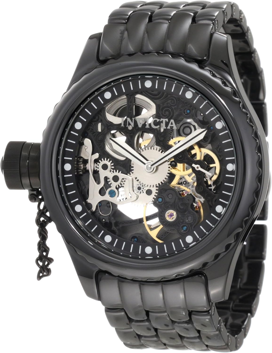Amazon.com: Invicta Men's 1927 Russian Diver Mechanical Black Skeleton ...