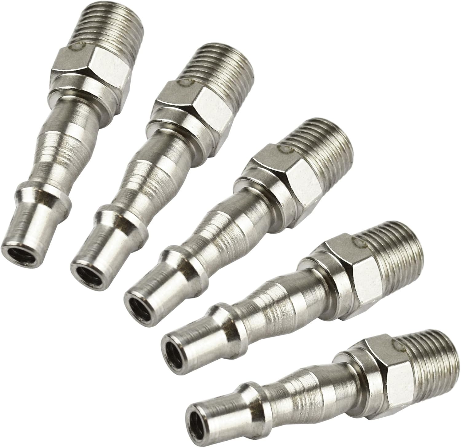 Air Line Hose Fitting Connector Quick Release 1/4 Male Thread 5pk FT10 ...