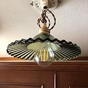 Amazon.co.jp : 共同照明 ペンダントライト 1灯 E26 (GT-DJ-MS) シーリングライト 引掛け式 照明器具 北欧 おしゃれ アンティーク レトロ ガラスシェード付き ...