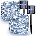 Dazzle Bright 2 Pack Solar String Lights Outdoor, Total 80FT 240LED ...