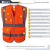JKSafety 9 Pockets Class 2 High Visibility Zipper Front Safety Vest ...