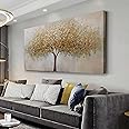 Amazon.com: VHMING Wall Art Abstract Gold Tree of Life Modern Artwork Canvas Painting Textured ...