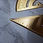 3Pcs Brass Math Geometry Set Golden 12cm Ruler Protractor Triangle ...