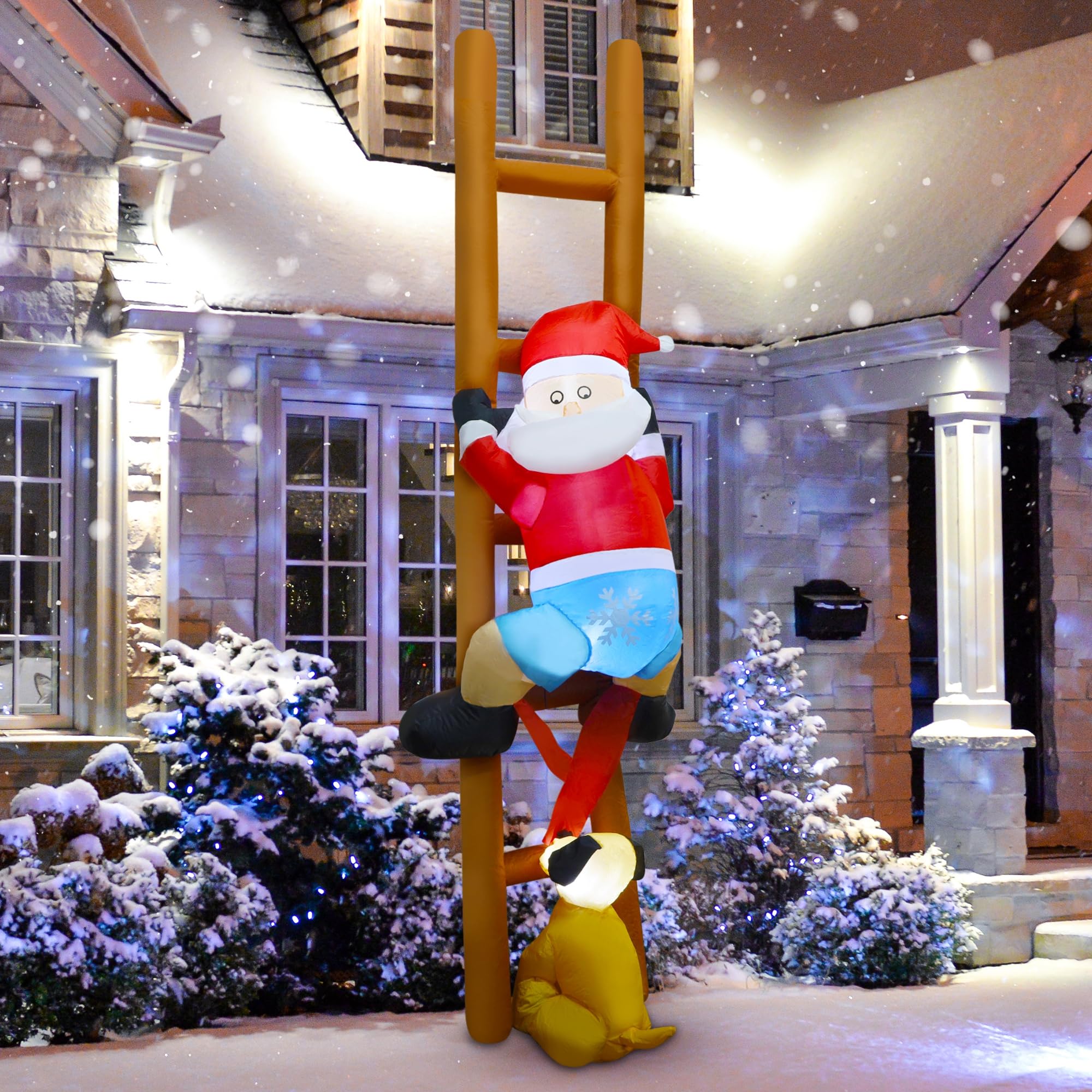 DR.DUDU 8 FT Christmas Inflatable Outdoor Decoration, Blow Up Santa ...