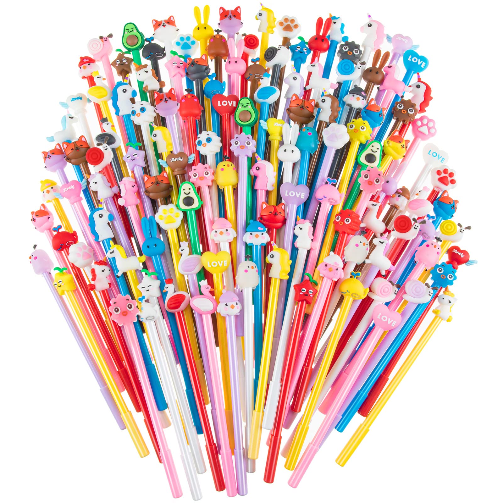 Marspark 140 Pieces Cute Cartoon Gel Ink Pens Fun Animal Novelty Black ...