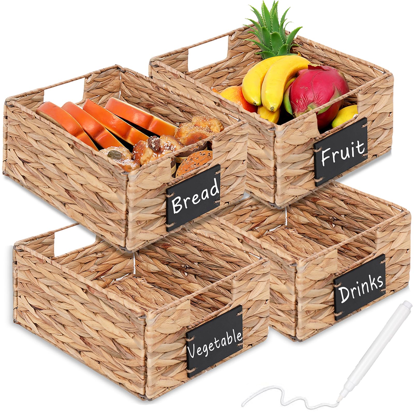 Rectangular Seagrass Baskets Hanging Storage Baskets Kitchen Storage ...