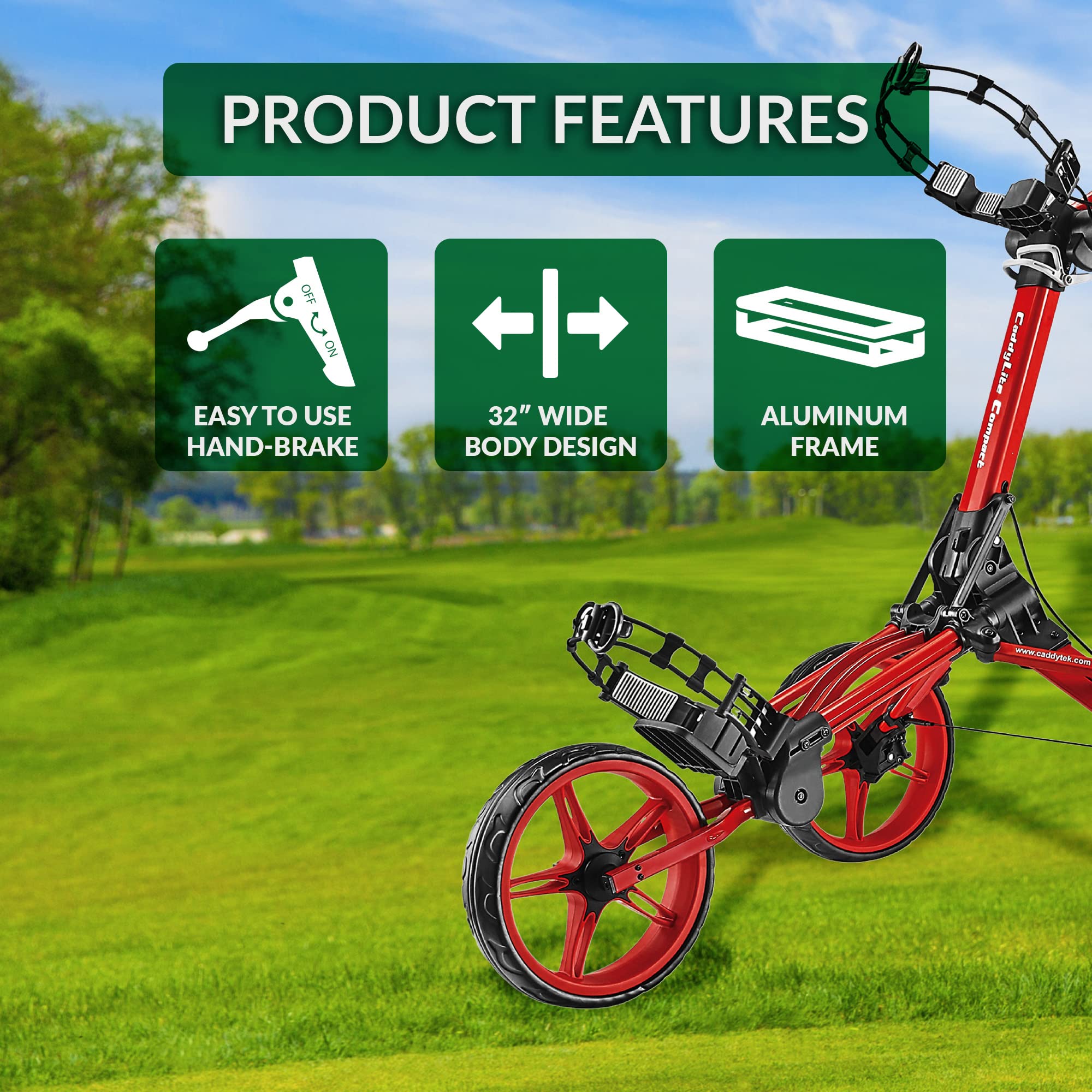 Mua Caddytek Caddylite Compact 3 Wheel Golf Push Cart, One Click ...