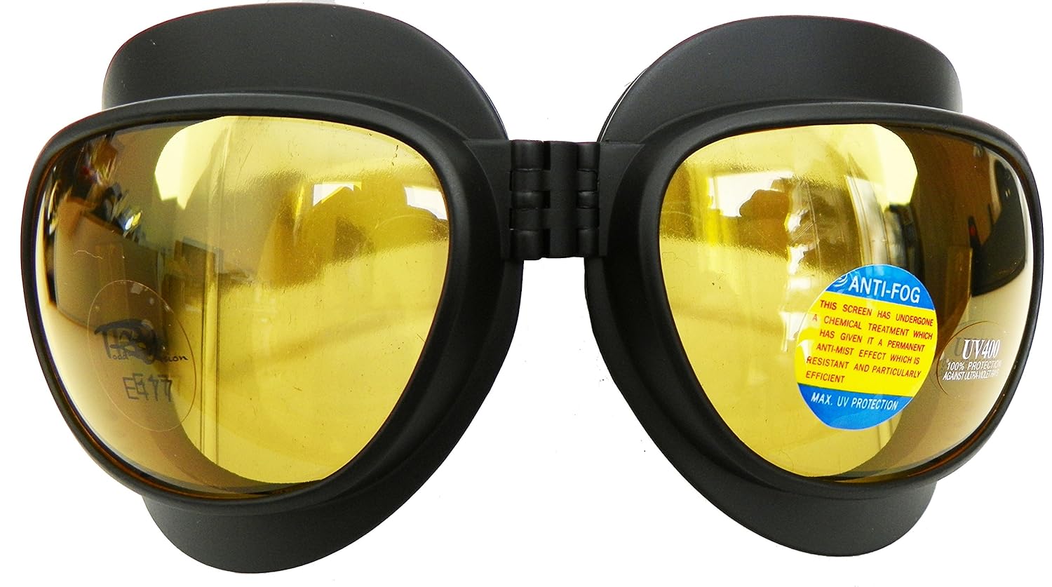 Amazon.com: Wrap Around Folding Goggles (Black / Yellow): Clothing