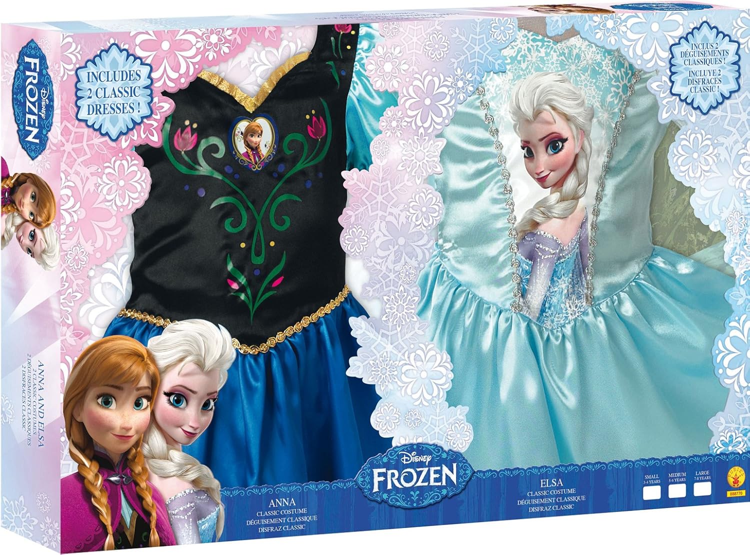 Rubies – I-888770M – 2 Pack Frozen Anna and Elsa Costume – M – BigaMart