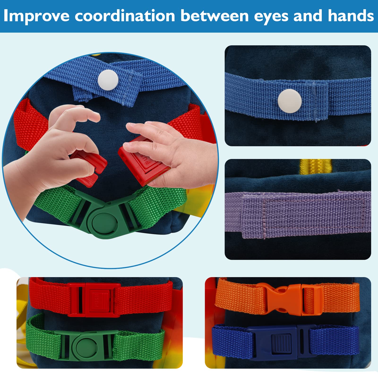 Mua Busy Board，Toddler Backpack with Buckles and Sensory Fidget Toys ...