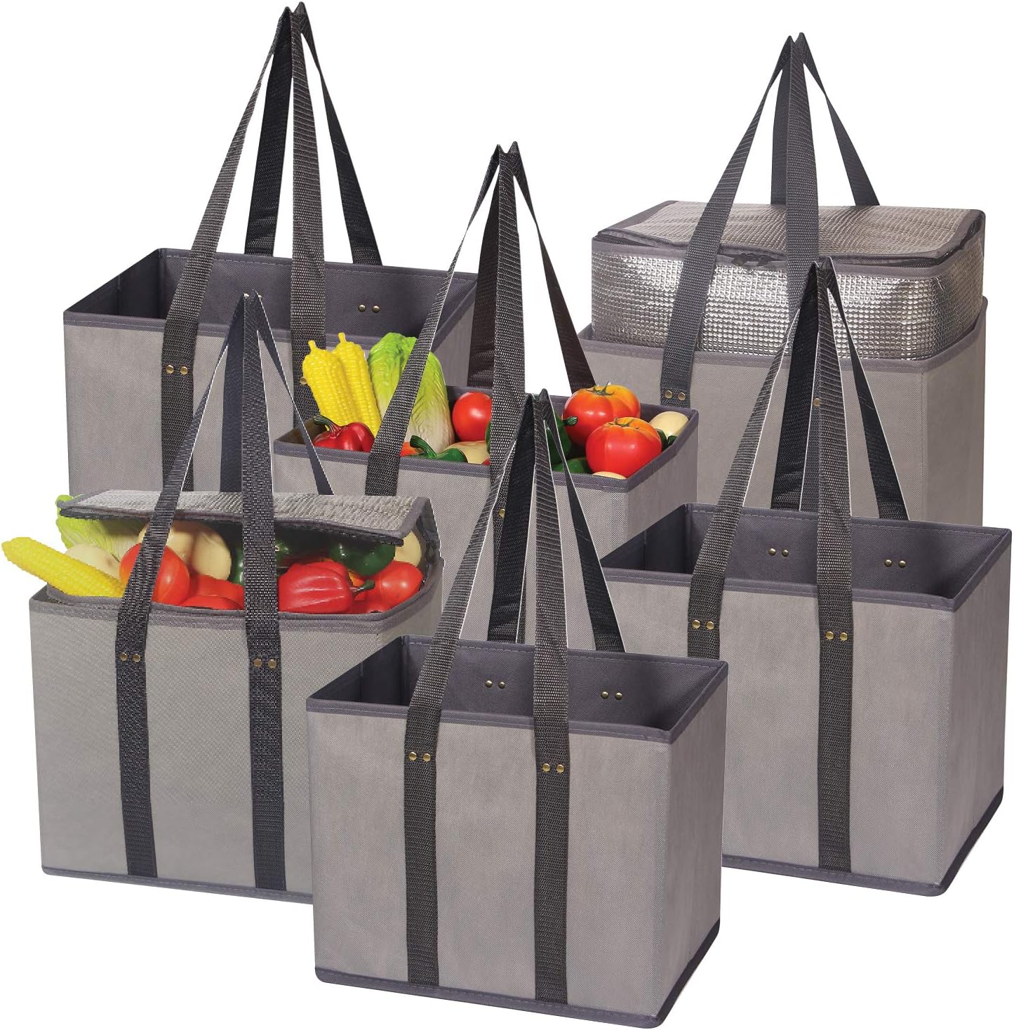 Amazon TENABORT 6 Pack Large Reusable Grocery Bags Foldable Amazon TENABORT 6 Pack Large Reusable Grocery Bags Foldable