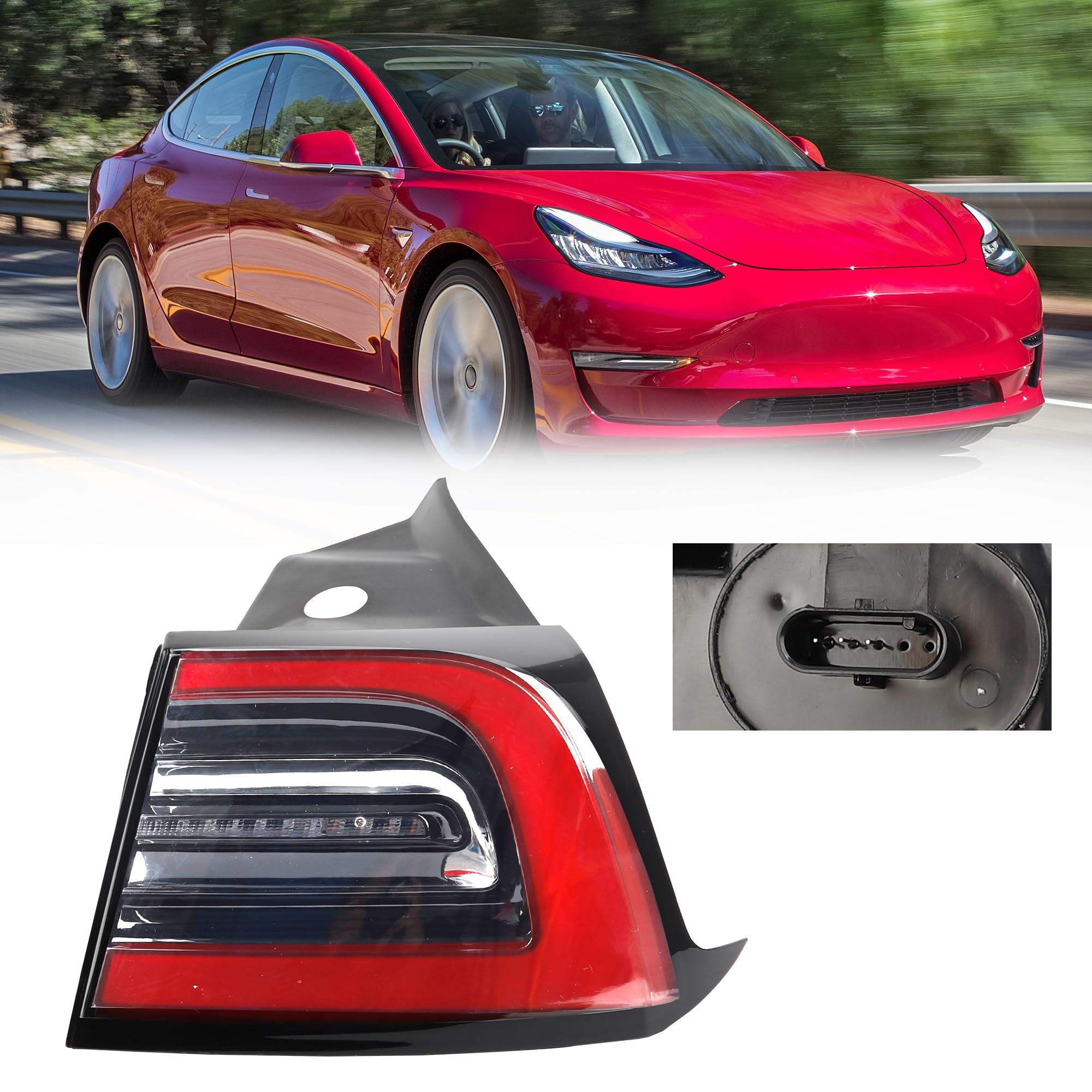Dasbecan 3Pin Passenger Side Rear Tail Light Compatible With 2017-2023 ...