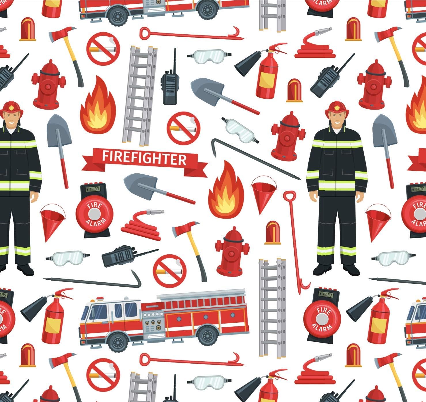 Amazon.com: Firefighter Wrapping Paper Party Gift Wrap - Folded Flat 30 ...