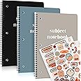 Amazon.com : ZICOTO Aesthetic Spiral Subject Notebook Set of 3 For ...