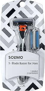 Amazon.com: Amazon Brand - Solimo 5-Blade MotionSphere Razor for Men with Dual Lubrication and ...