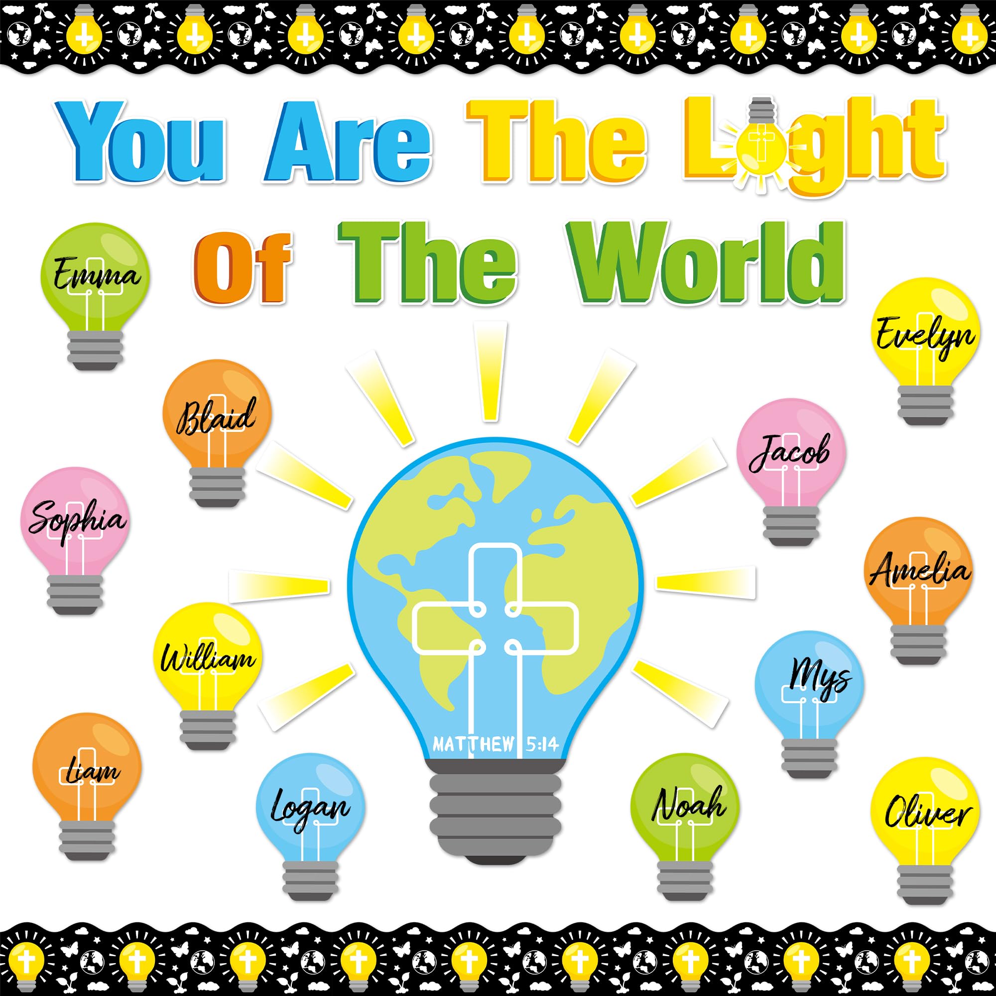 Mua Light Bulb Christian Bulletin Board - 89Pcs Back to School You are ...