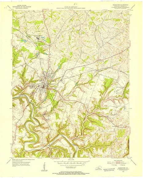 Amazon.com : YellowMaps Bardstown KY topo map, 1:24000 Scale, 7.5 X 7.5 ...