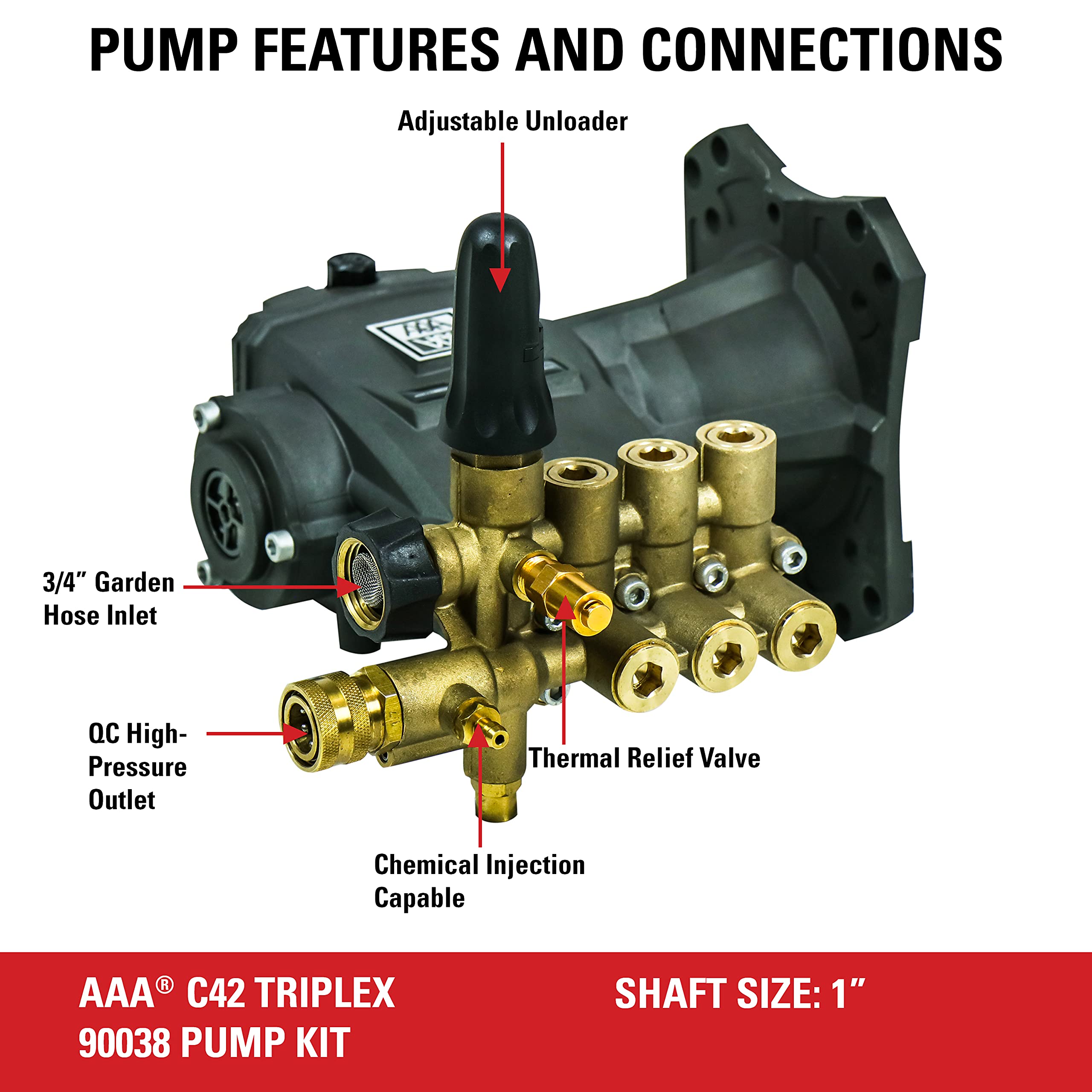 Mua AAA Pumps 90038 Horizontal Triplex Plunger Replacement Pressure ...
