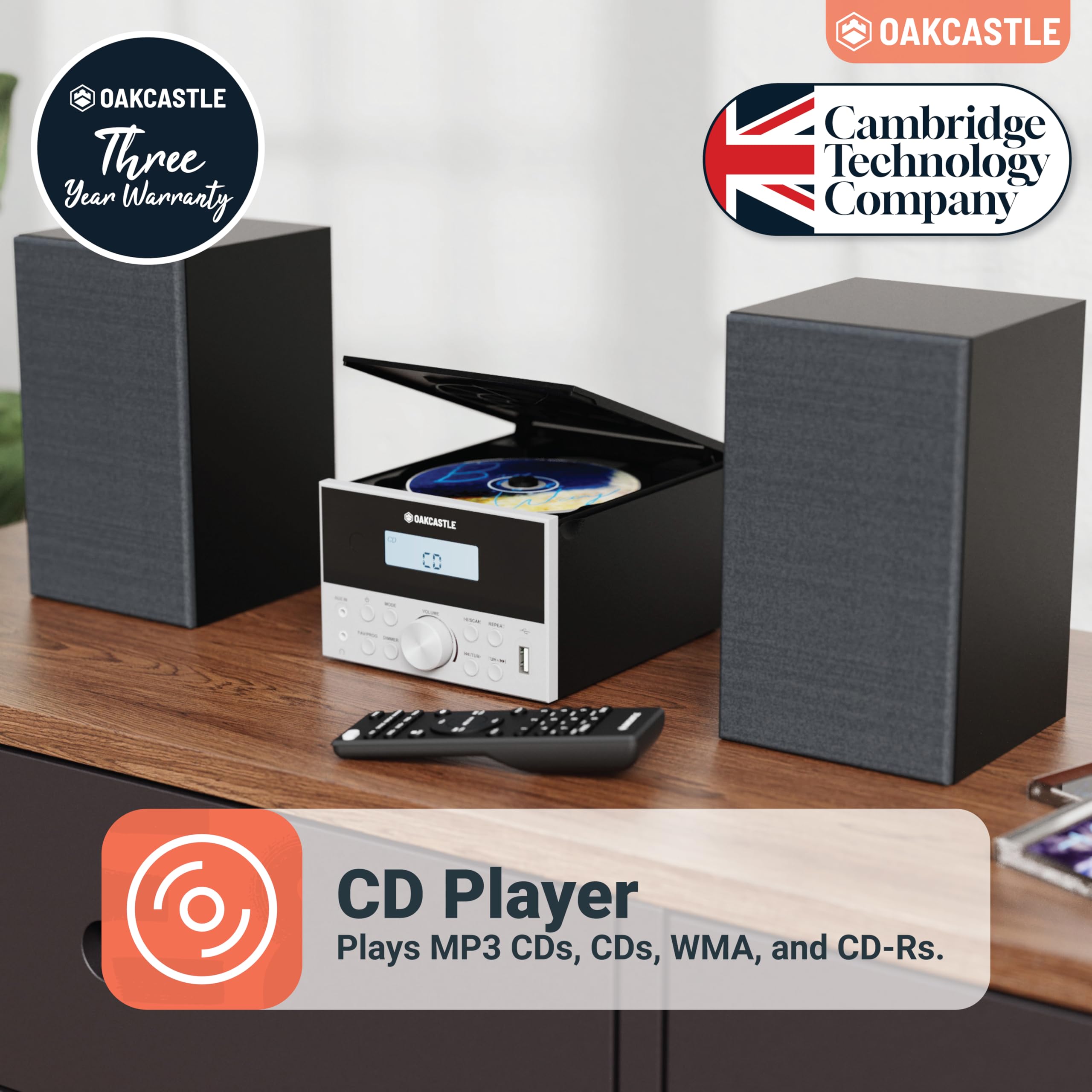 Mua OAKCASTLE HIFI150 Stereo System, 5.2 Bluetooth Music System with ...