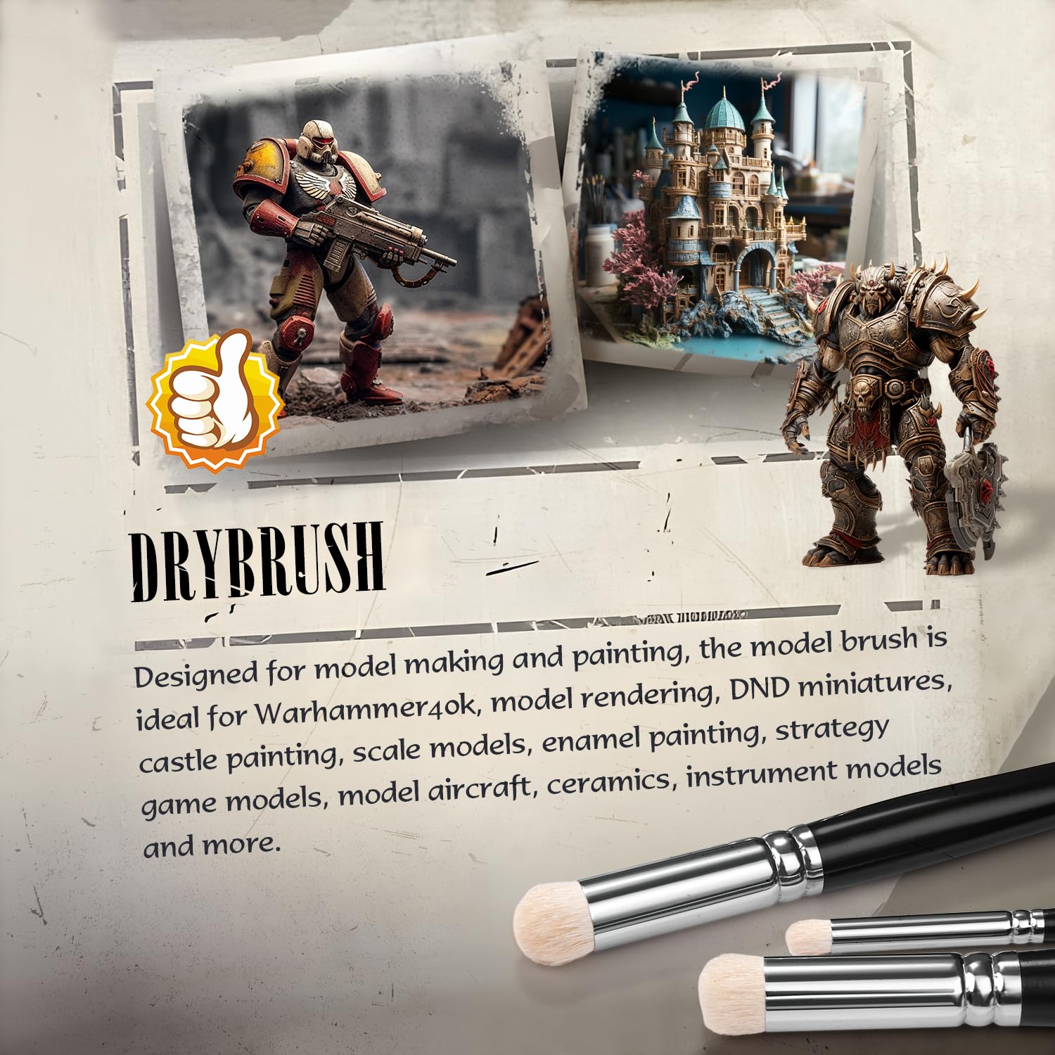 Mua Dry Brush Miniature Painting Drybrush Set - 6PC Professional ...