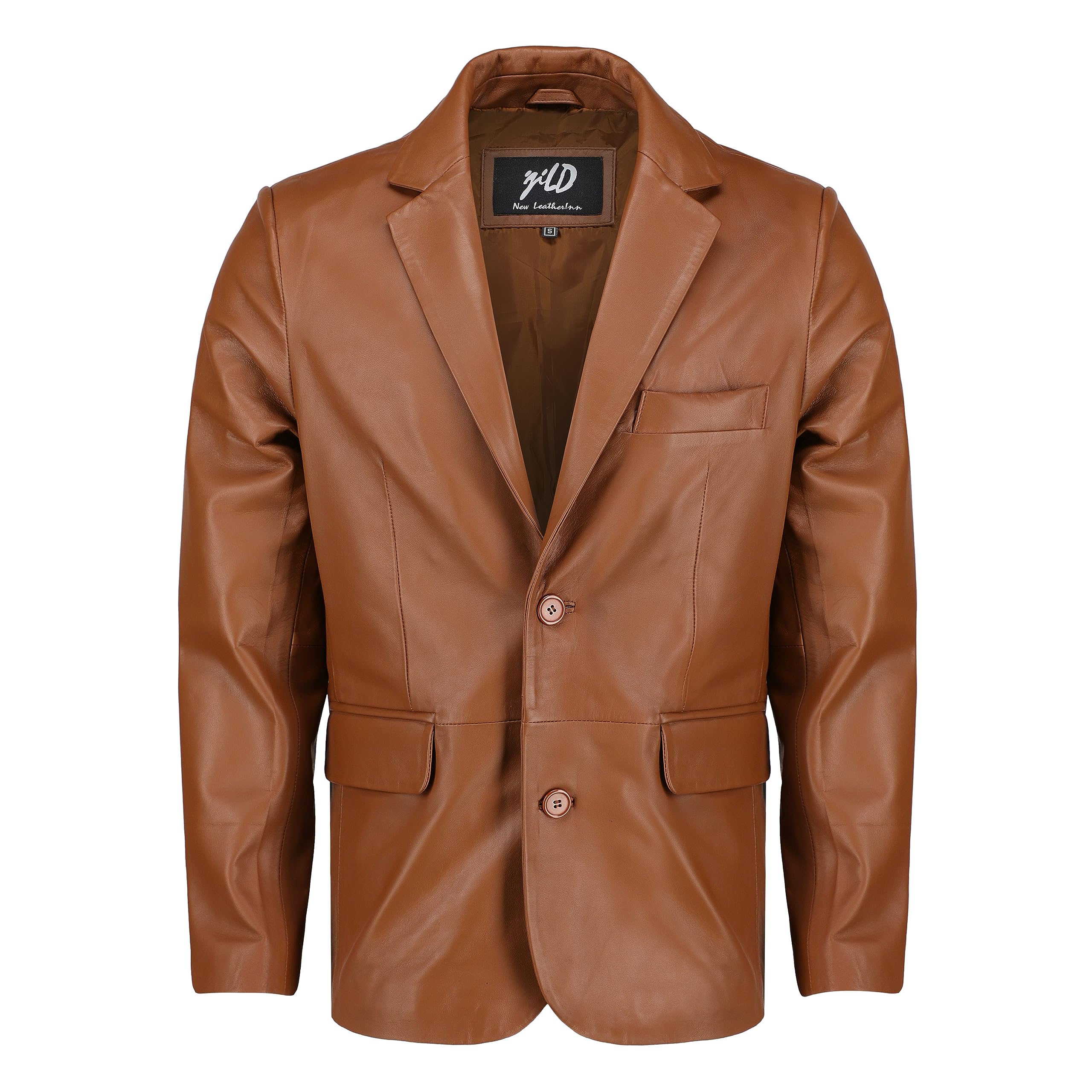 Jild Invisible Stitching Casual Leather Blazer for Men -Button Up ...