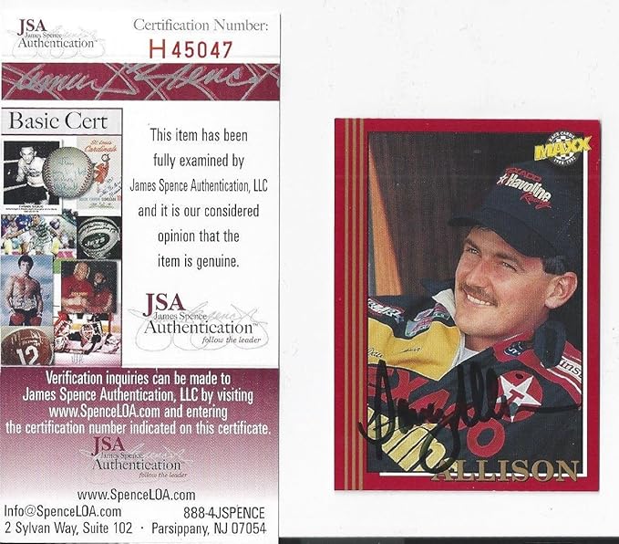 Davey Allison Authenticated Signed Maxx Racing Card #28 Certified ...