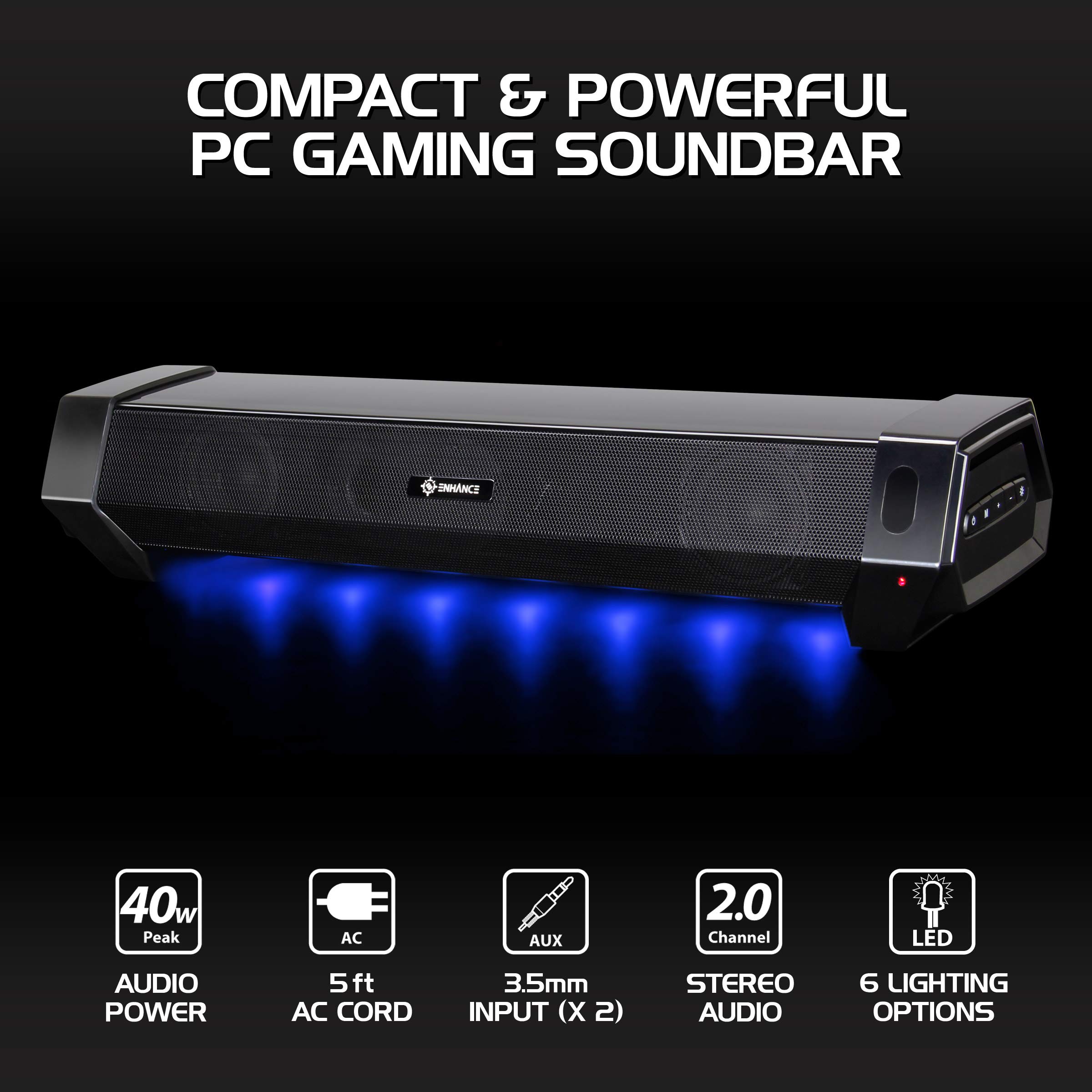 Mua ENHANCE Gaming Computer Speakers Sound Bar - Under Monitor Soundbar ...
