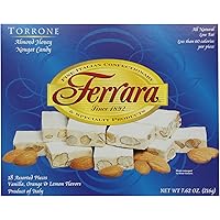 Amazon.com : Ferrara Torrone, Almond Honey Nougat Candy, 7.62 Ounce ...
