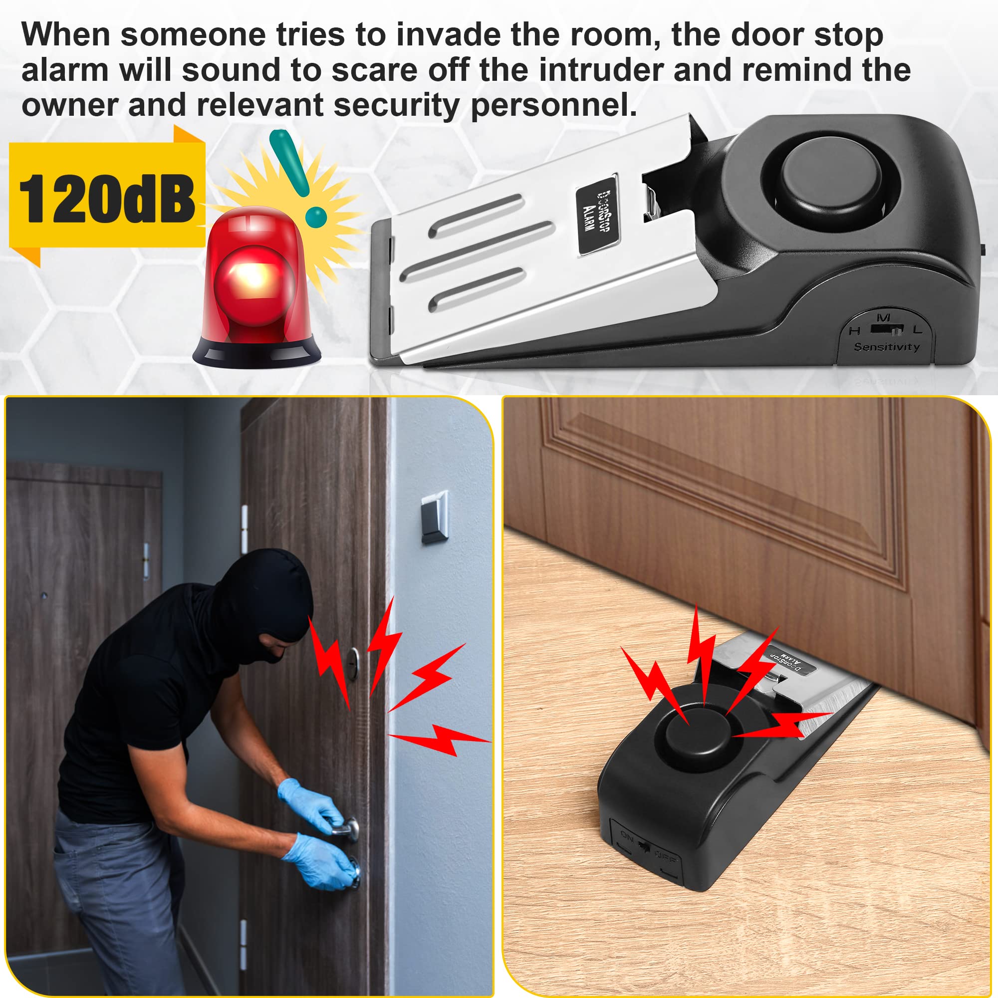 Mua Crosize Upgraded Alarm Door Stops, Portable Security Hotel Safety ...