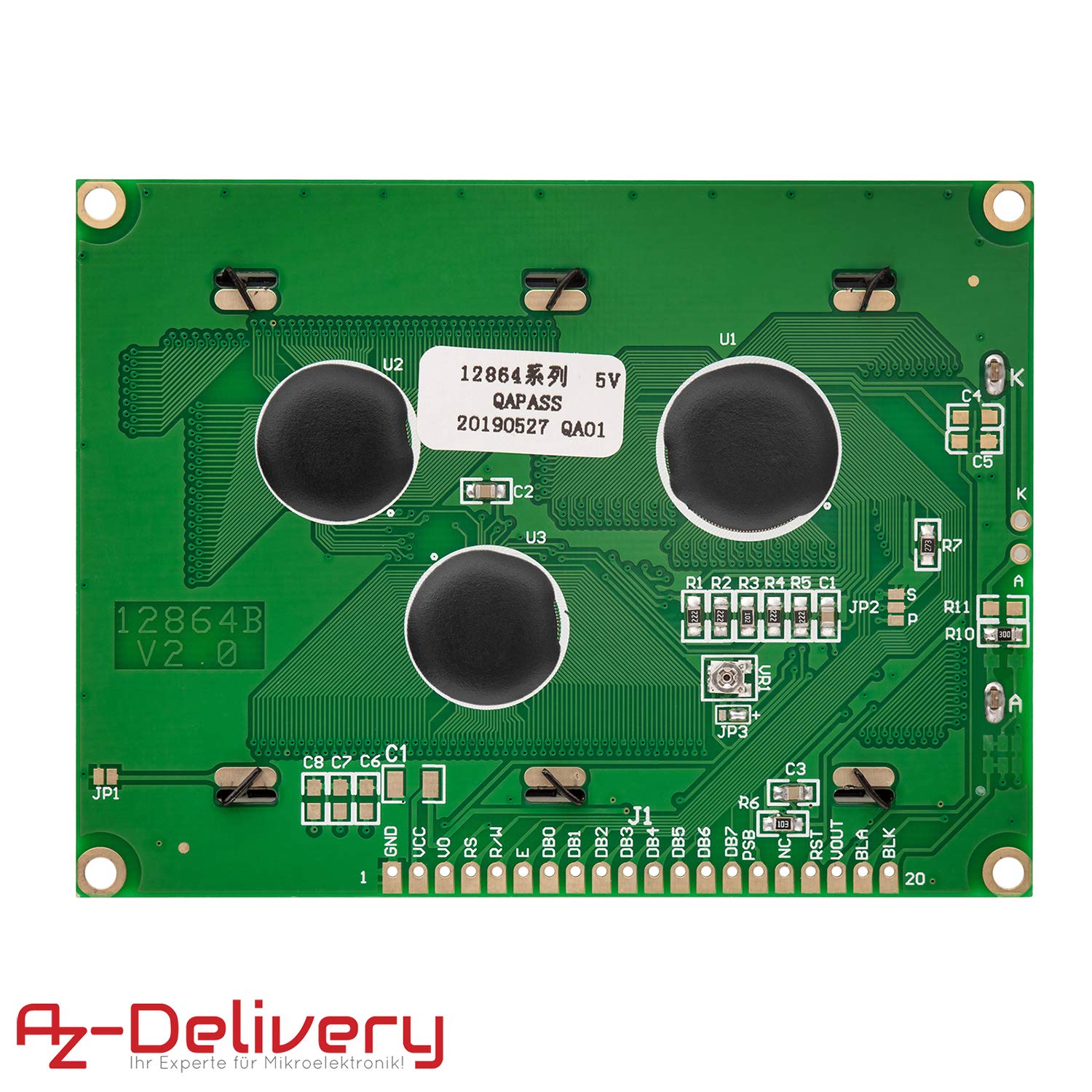 AZDelivery 5 x 12864 LCD Graphic Smart Display Controller Module 5V 128 ...