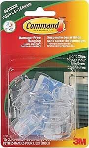 Command Outdoor Light Clips, Clear, 16 Clips 20 All Weather Strips ...