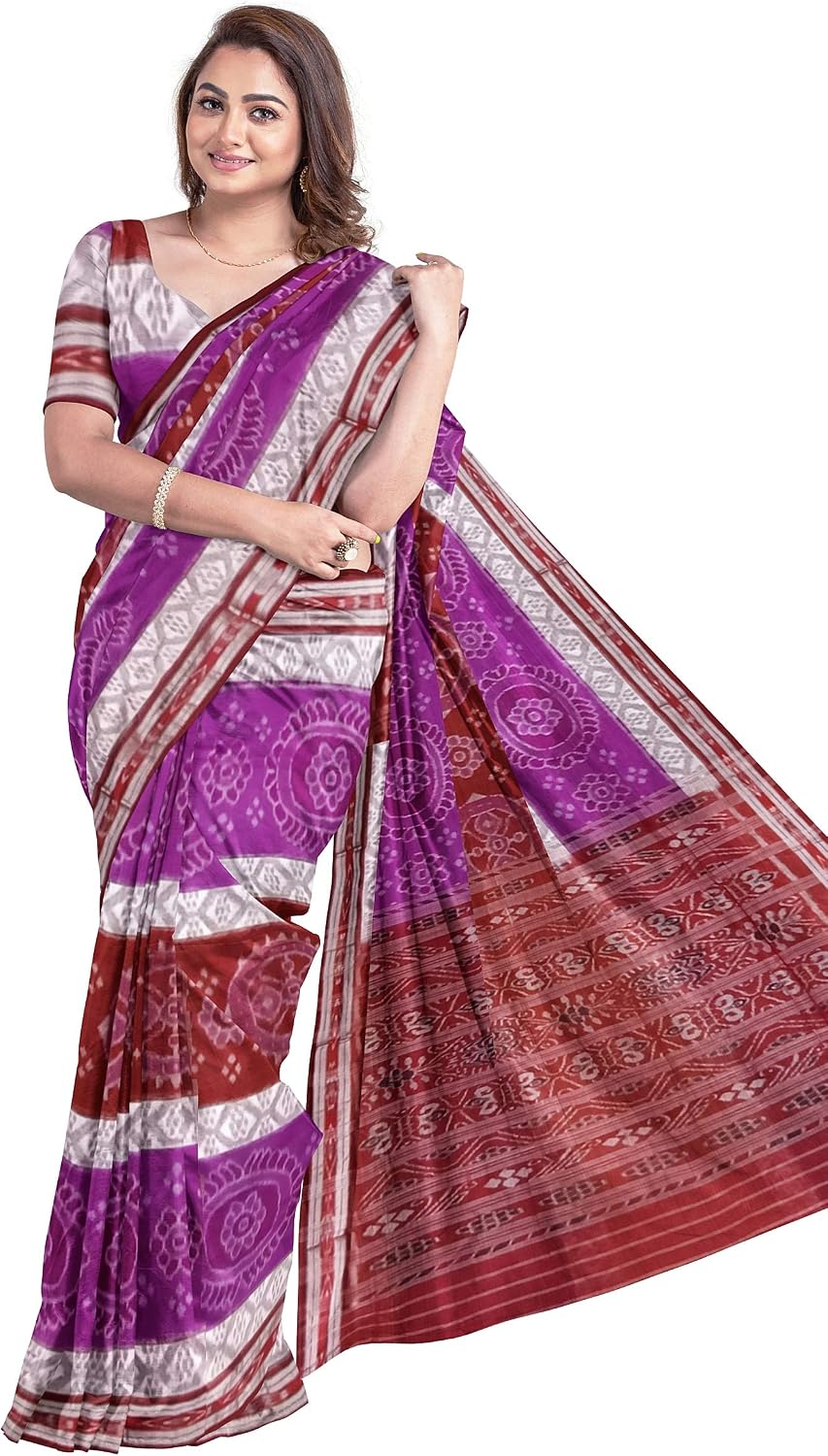 Buy odisha Handloom Handmade Pure Cotton Khandua Natural Cotton Ikkat ...