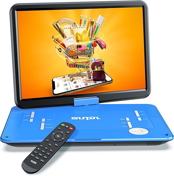 SUNPIN 17.9" Portable DVD Player with 15.6 inch Large HD Swivel Screen ...
