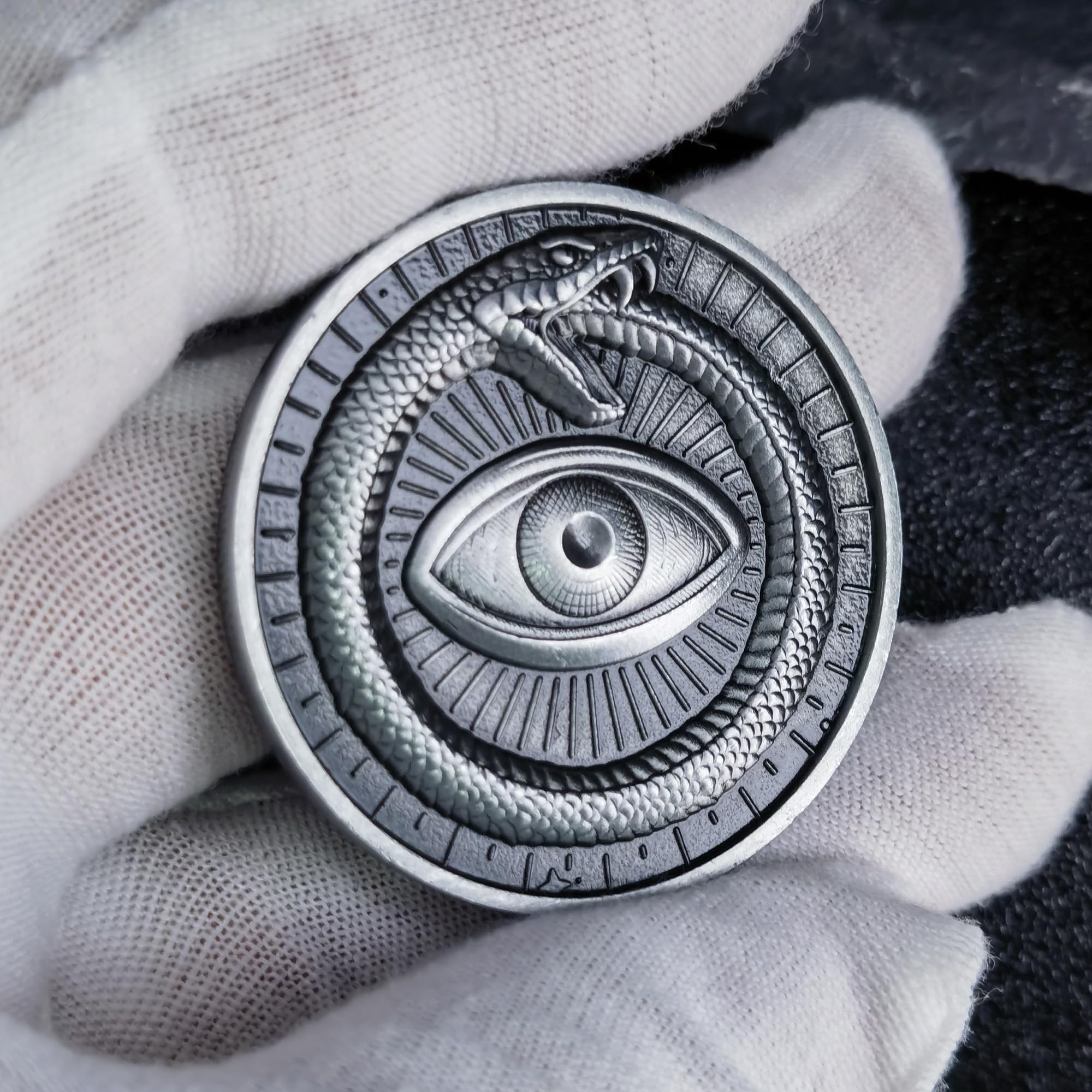 Mua Sun Moon Ouroboros All-Seeing Eye Lucky Coin with 3D Relief Design ...