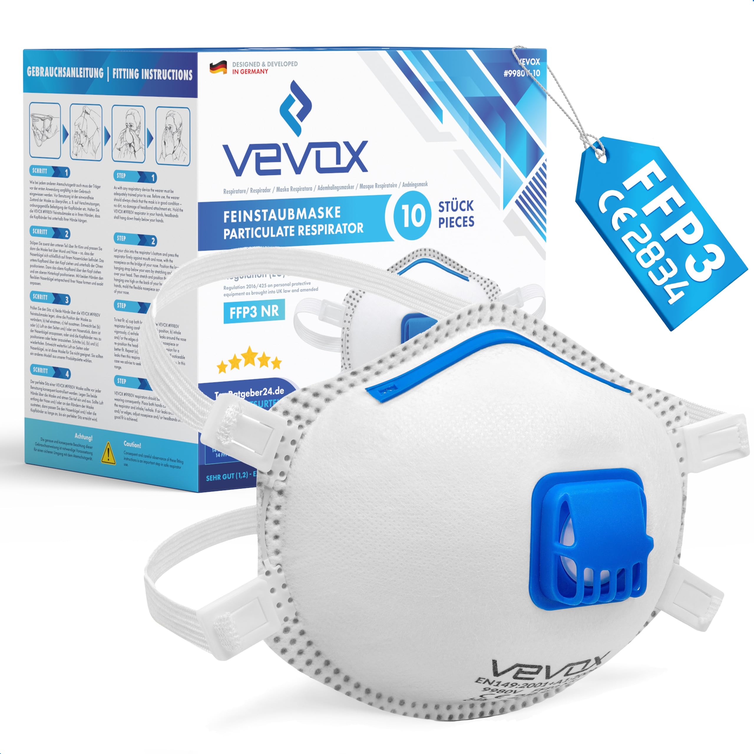 Mua VEVOXÂ® FFP3, FFP2 or FFP1 Respirator Masks - Set of 5, 10 and 20 ...