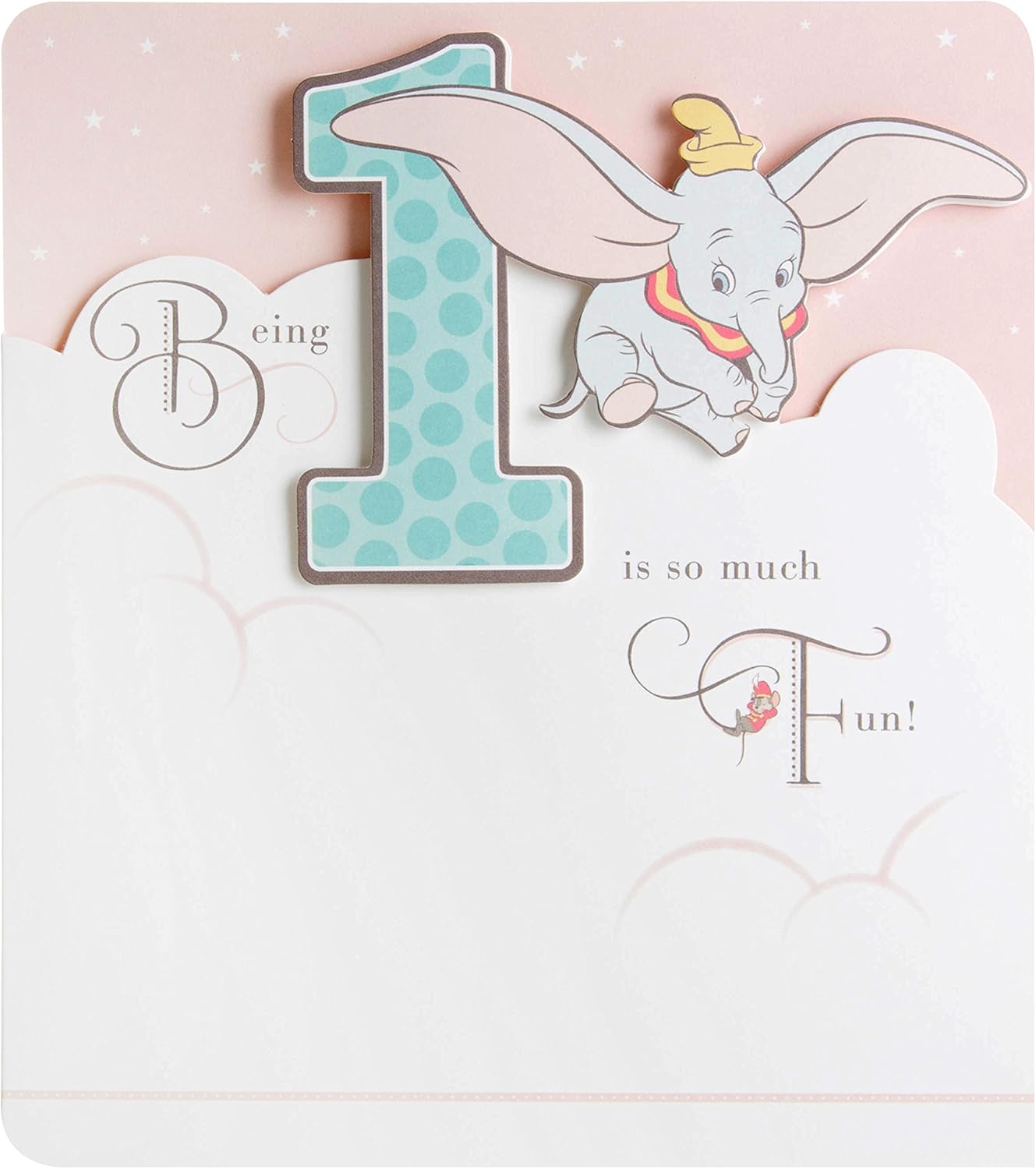 Hallmark Dumbo 1st Birthday Card 'So Much Fun' - Medium: Amazon.co.uk ...