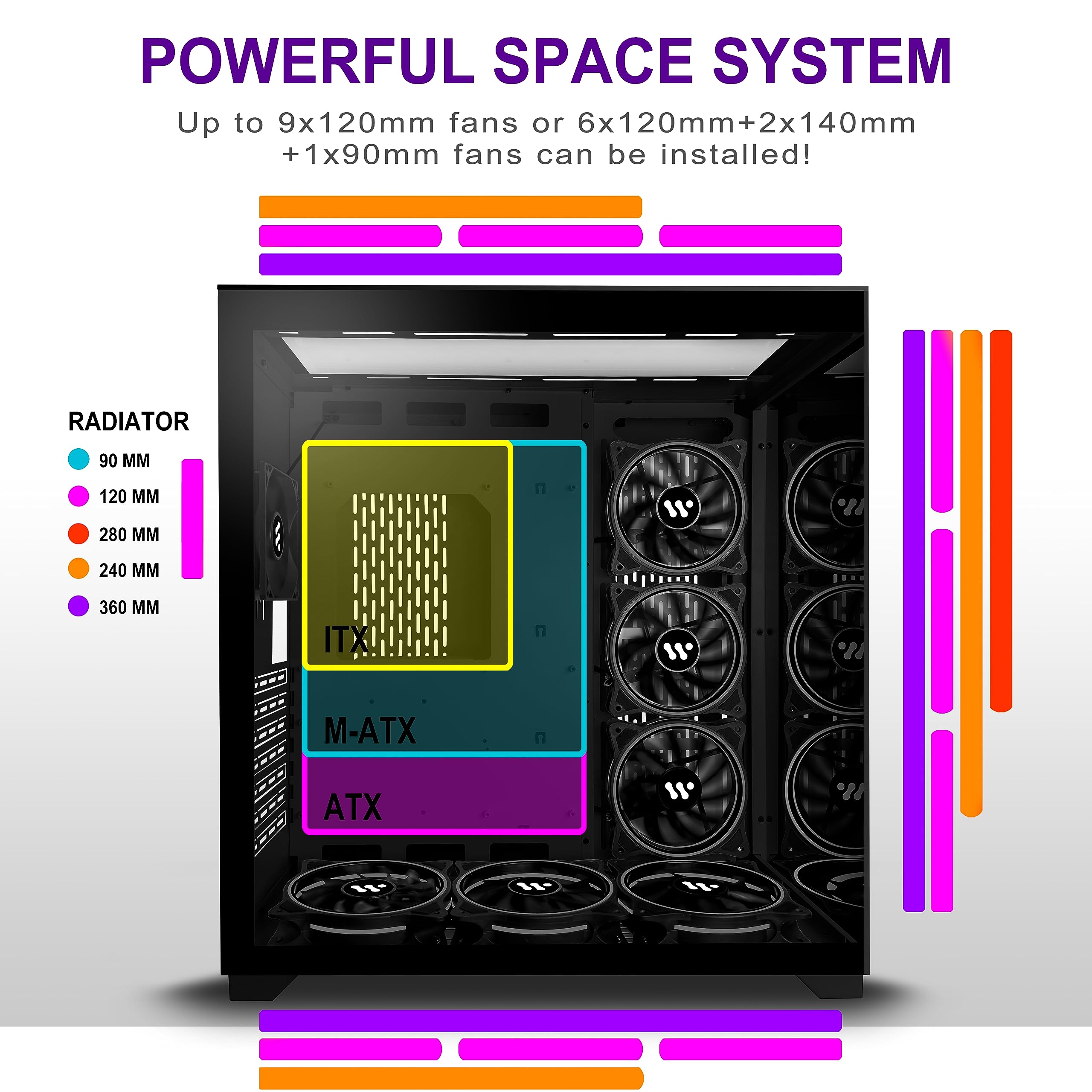 Mua KEDIERS PC Case 7 PWM Cases Fans,ARGB Mid Tower ATX Gaming Computer ...