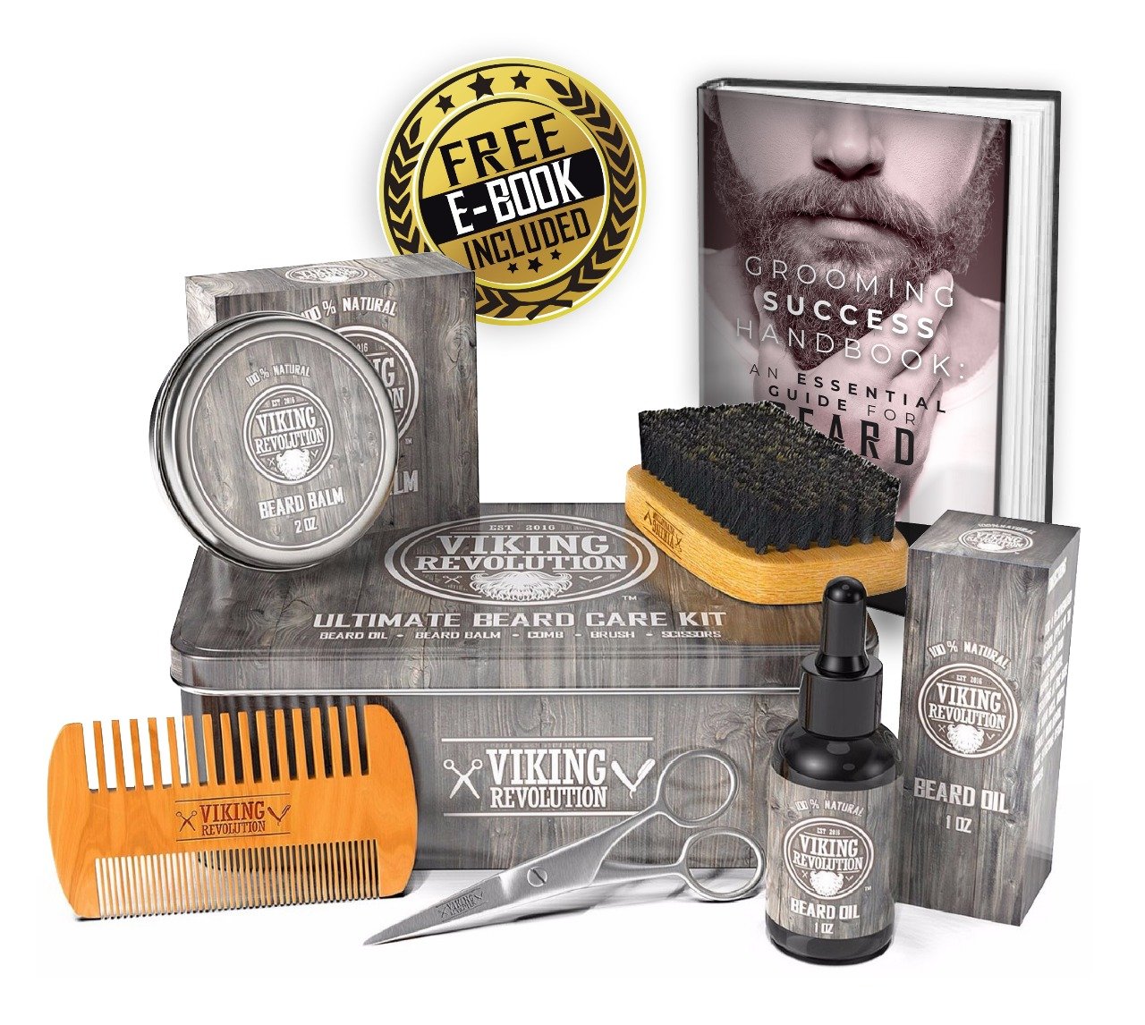 Mua Beard Care Kit for Men - Kit includes 100% Boar Beard Brush, Wooden ...