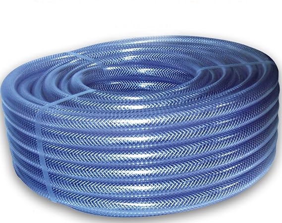 12mm (1/2") Clear Braided PVC Hose Pipe - 30m Length - Heavy Duty ...