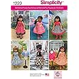 Amazon.com: Simplicity 1220 18'' Doll Dress Sewing Pattern, One Size ...