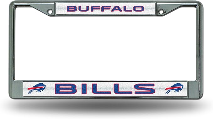 NFL Buffalo Bills Bling Chrome License Plate Frame with Glitter Accent ...