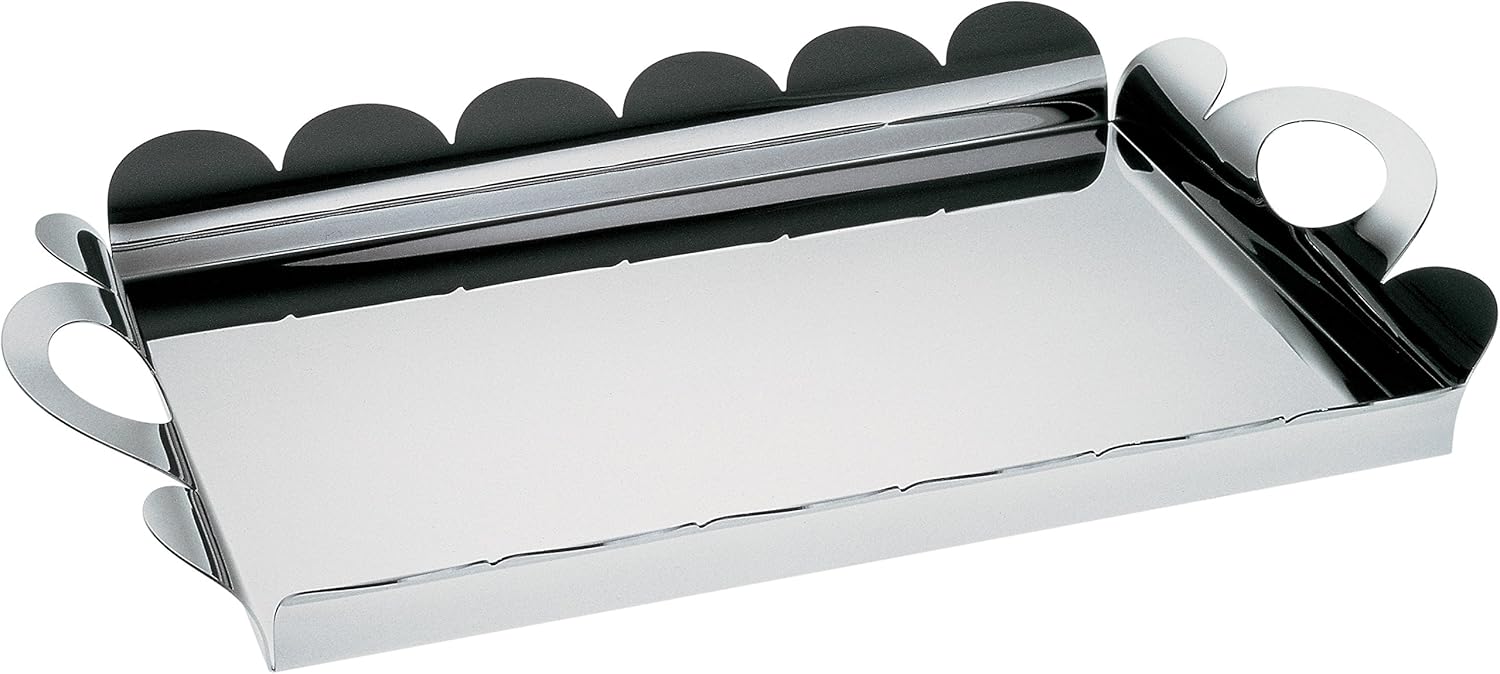 Alessi Am02 Recinto Plateau Rectangulaire à Poignées avec Bord Festonné ...