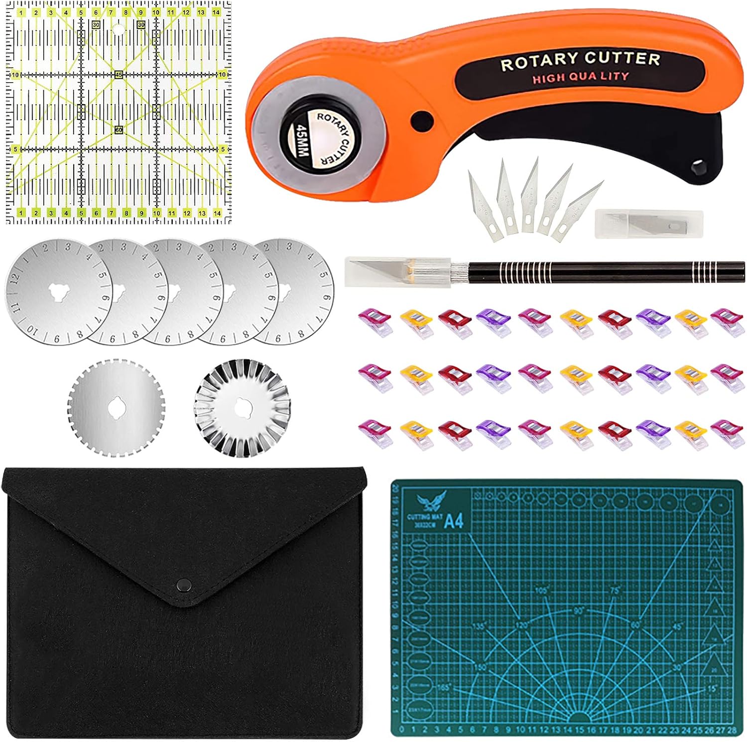 MOOING Kit Cutter Rotatif 45 mm Tissu Cutter avec Mécanisme de ...