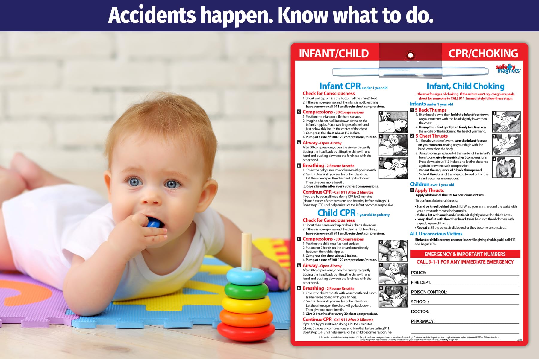 Mua Infant and Child CPR and Choking Magnet - First Aid Quick Reference ...