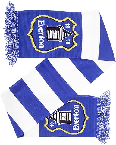Everton FC Official Knitted Football Bar Scarf (One Size) (Blue ...