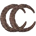 Amazon.com: Temfmy Moon Wreath - 14 Inch Crescent Moon Natural ...