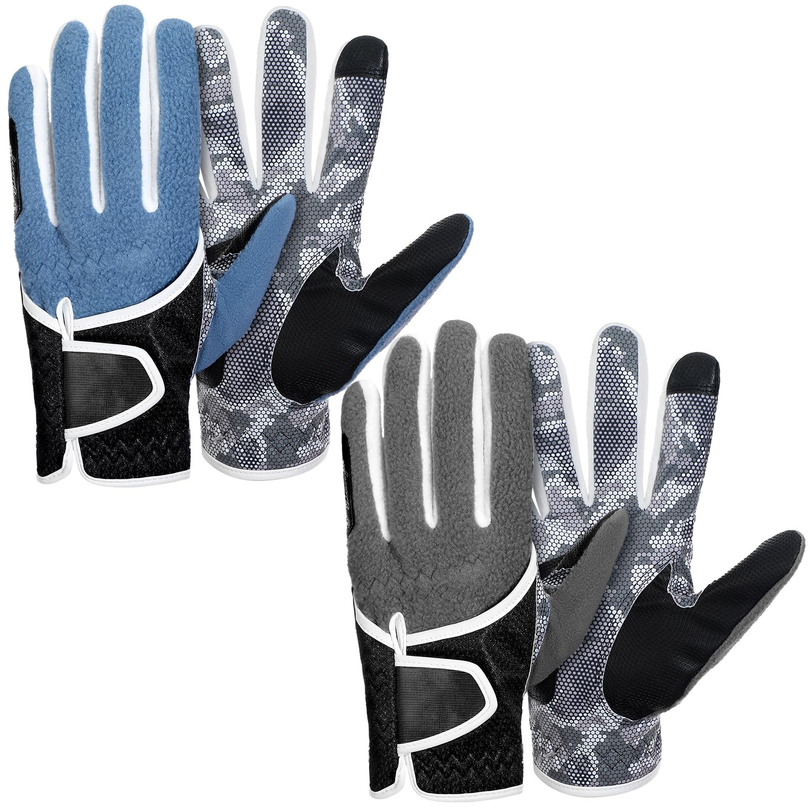 TecUnite 2 Pairs Golf Gloves for Men Medium/ Large Adjustable Windproof ...