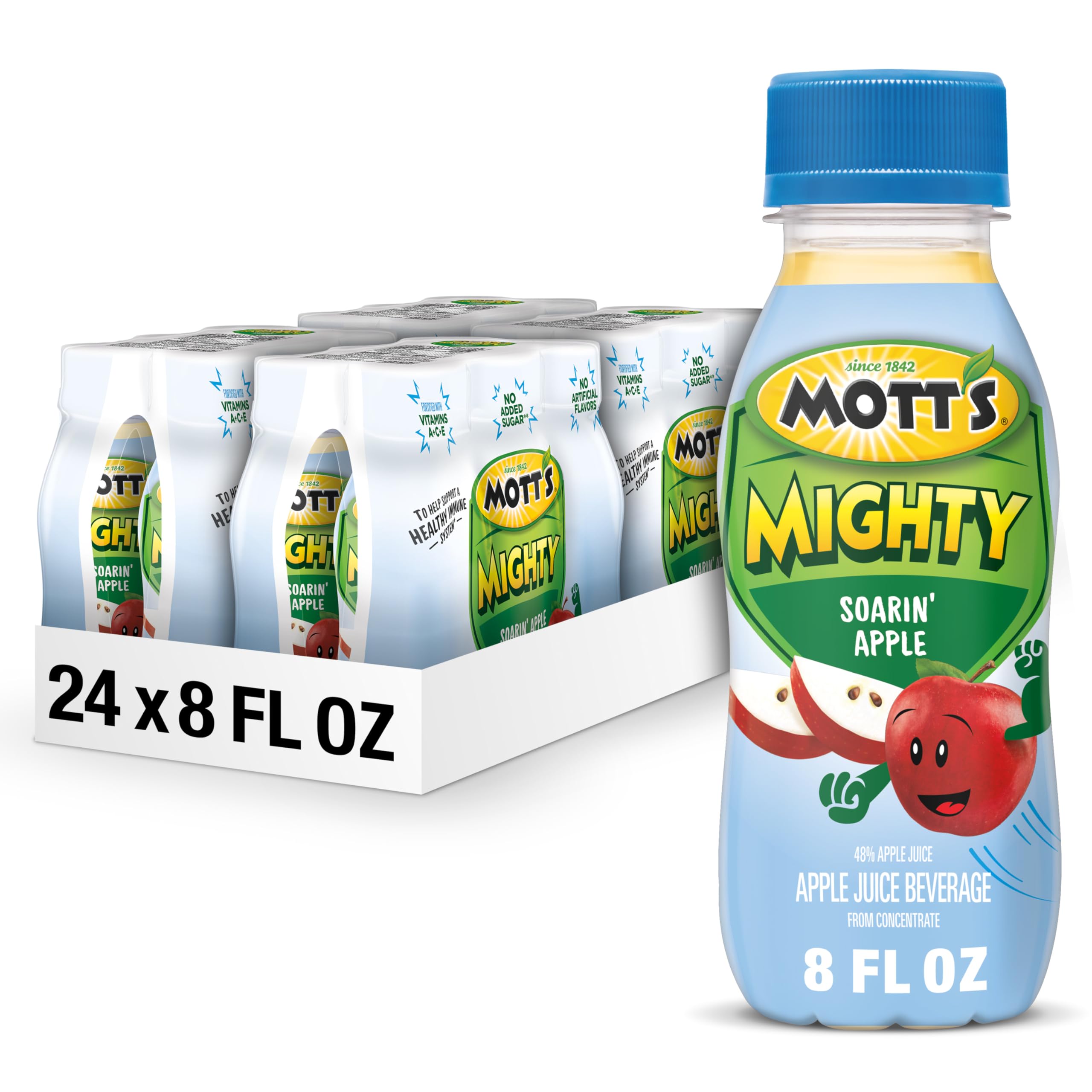 Mott's Mighty Soarin' Apple Juice Drink, 8 Fl Oz Bottles, 24 Count (4 ...
