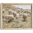 Amazon.com: Vintage Farmhouse Wall Art - Sheep Canvas Painting, Kitchen ...