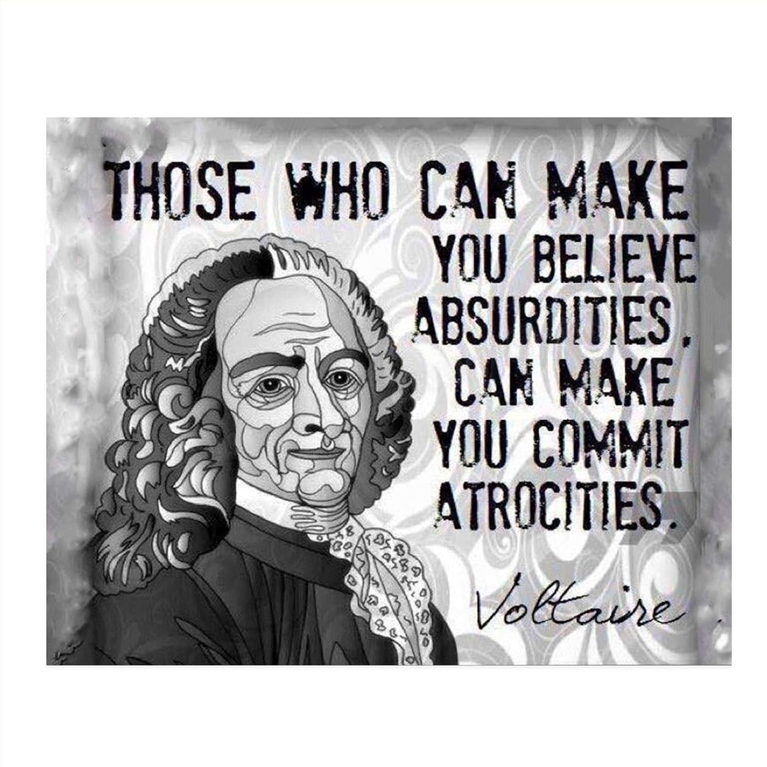 Amazon.com: Voltaire Quotes Wall Art- “Believe Absurdities- Commit ...